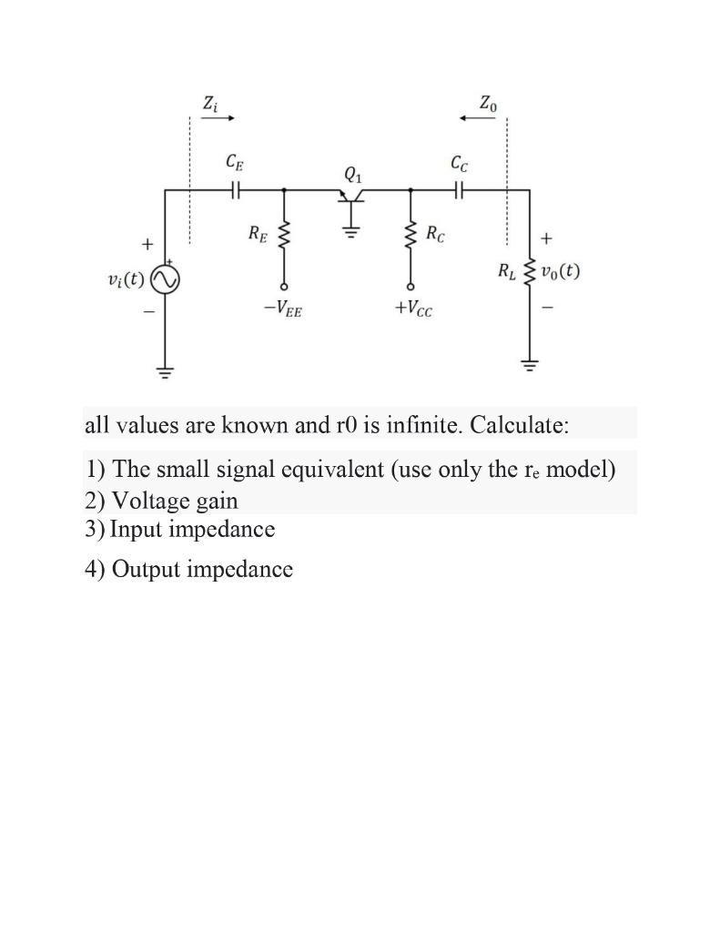 Solved all values are known and r0 is infinite. Calculate: | Chegg.com