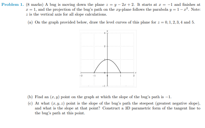 Solved Problem 1. ( 8 ﻿marks) ﻿A bug is moving down the | Chegg.com