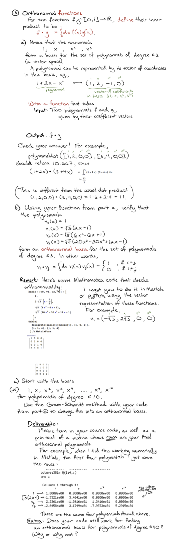 x x x 3 ③ Orthonormal functions For two functions | Chegg.com