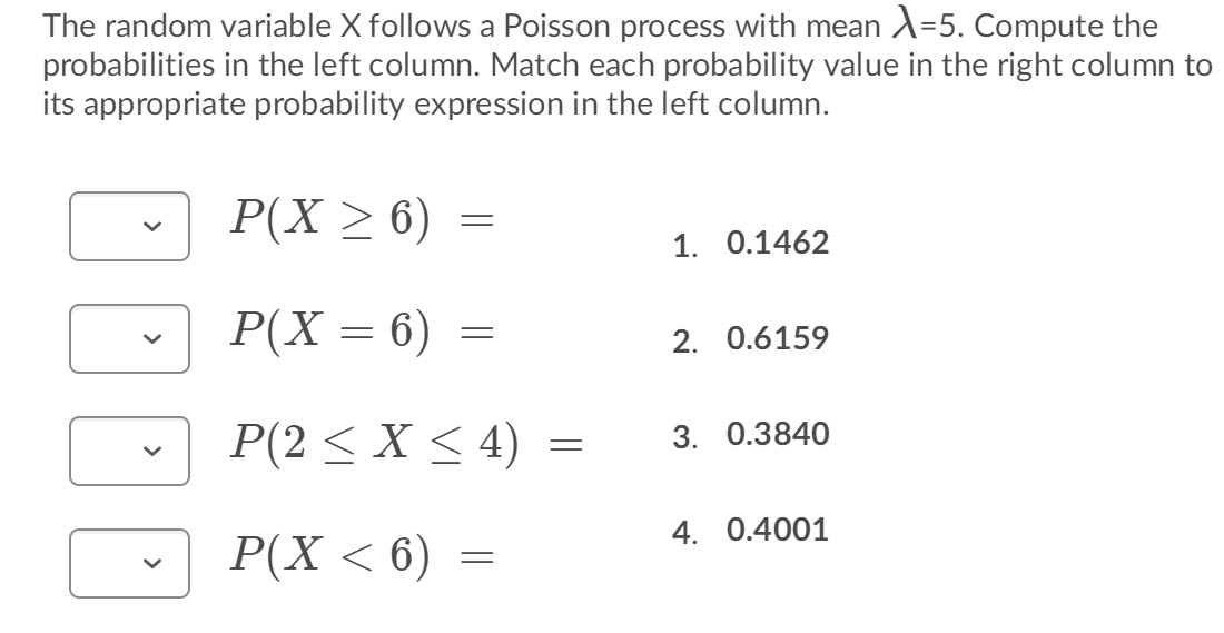 Solved The Random Variable X Follows A Poisson Process With 