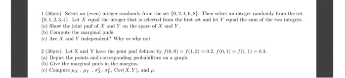 Solved 1 30pts Select An Even Integer Randomly From The 