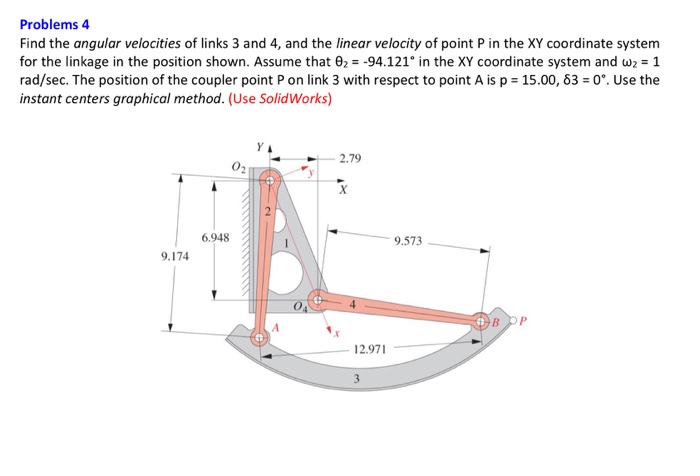 Solved Problems 4 Find The Angular Velocities Of Links 3 And