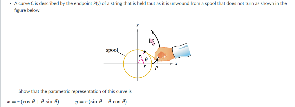 Solved • A curve C is described by the endpoint Ply) of a | Chegg.com