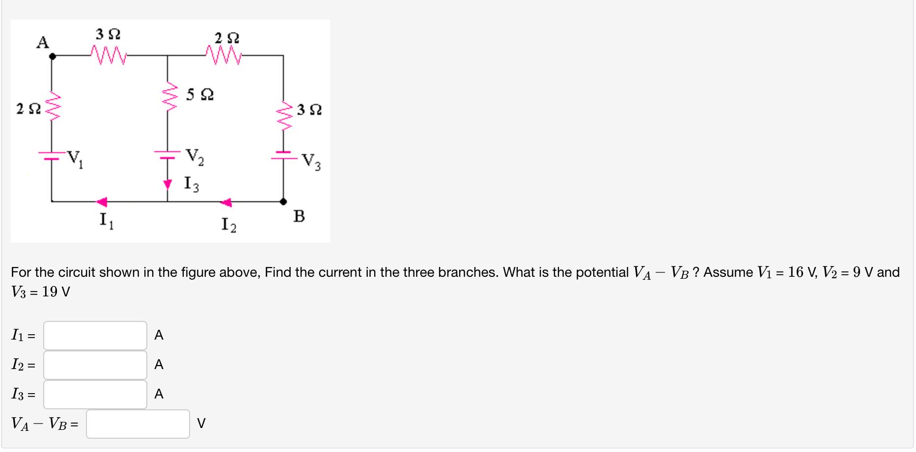 Solved A 3 Ω M 212 M 52 212 32 V2 V 3 13 1 B 12 For the | Chegg.com