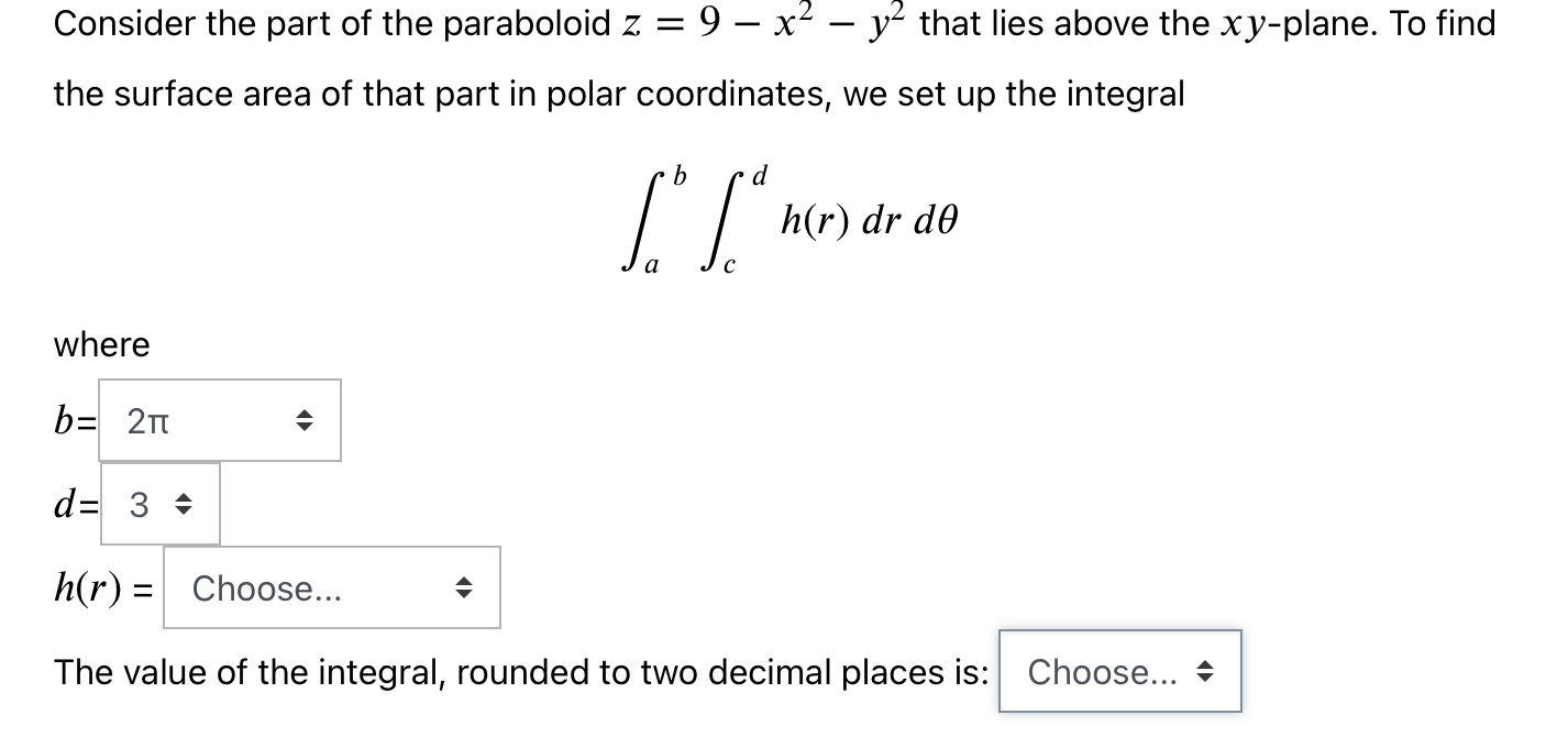 Solved Consider the part of the paraboloid z = :9 – x2 - y2 | Chegg.com