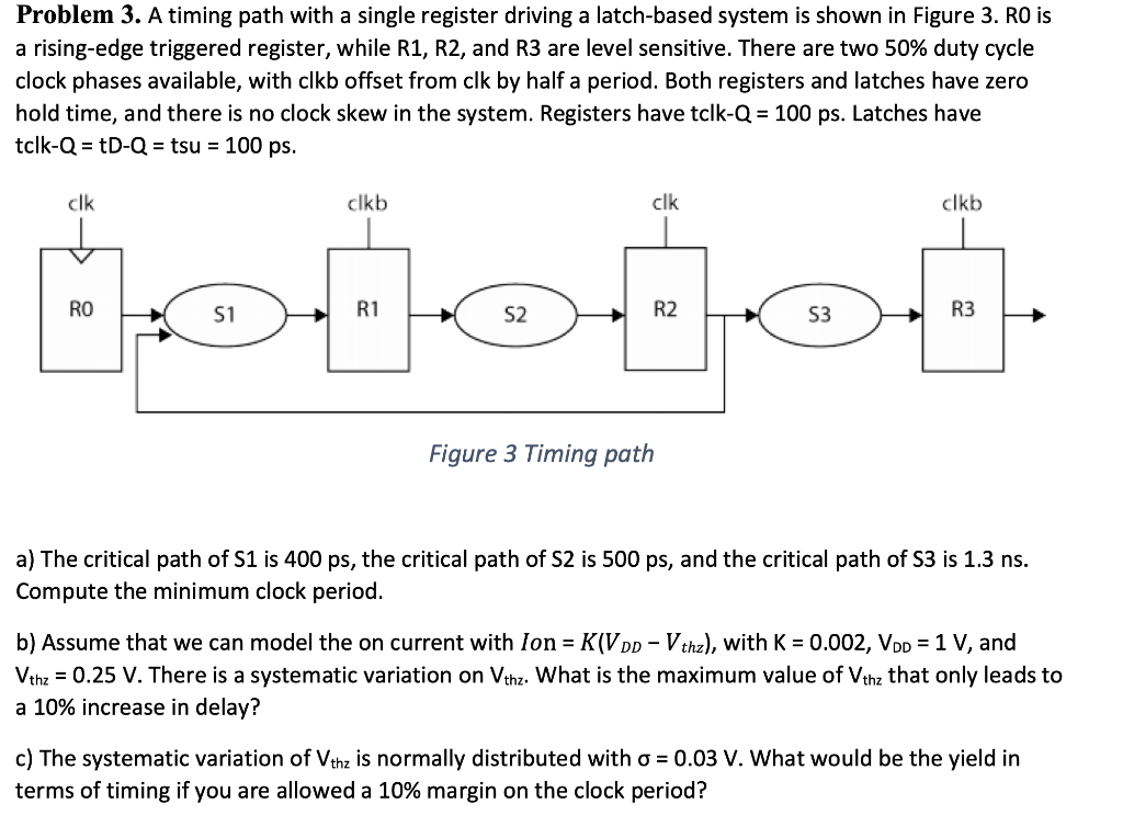 Solved Problem 3. A timing path with a single register | Chegg.com