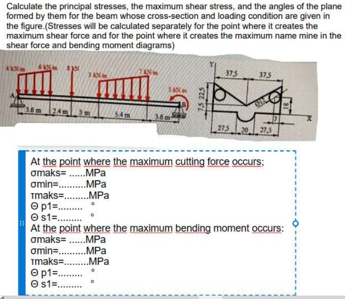 Calculate the principal stresses, the maximum shear | Chegg.com