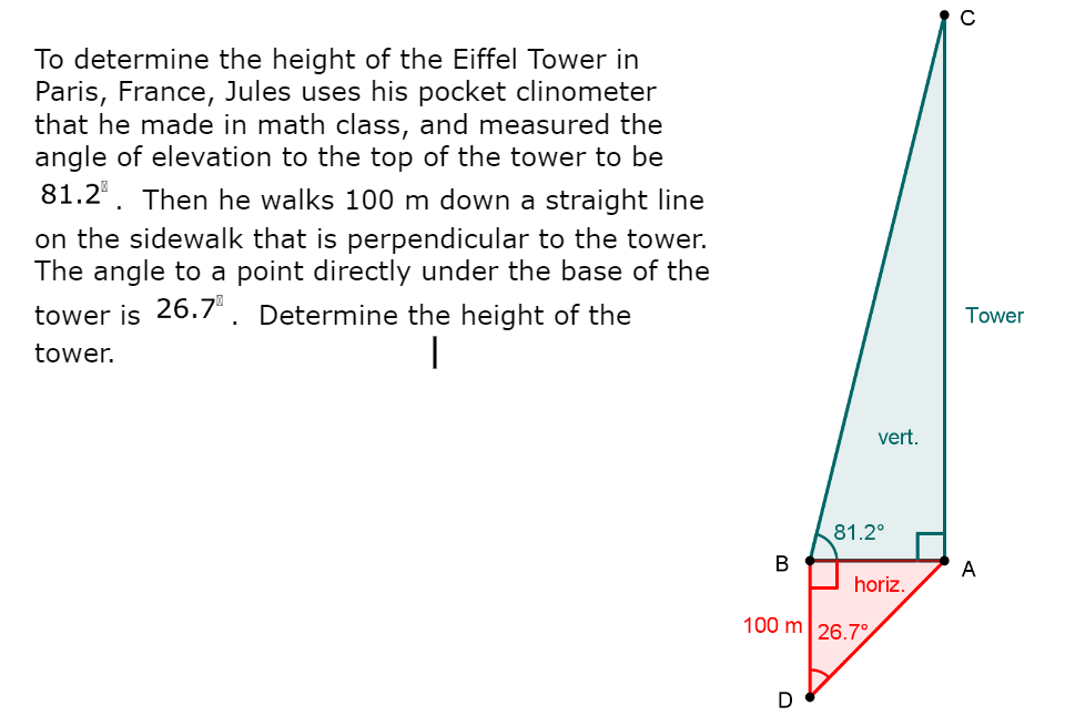 Solved To determine the height of the Eiffel Tower in Paris, | Chegg.com