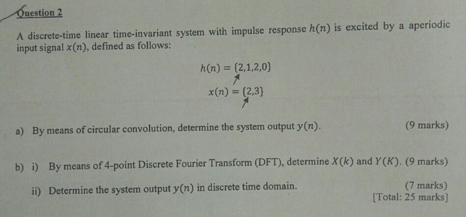 Solved discrete-time linear time-invariant system with | Chegg.com