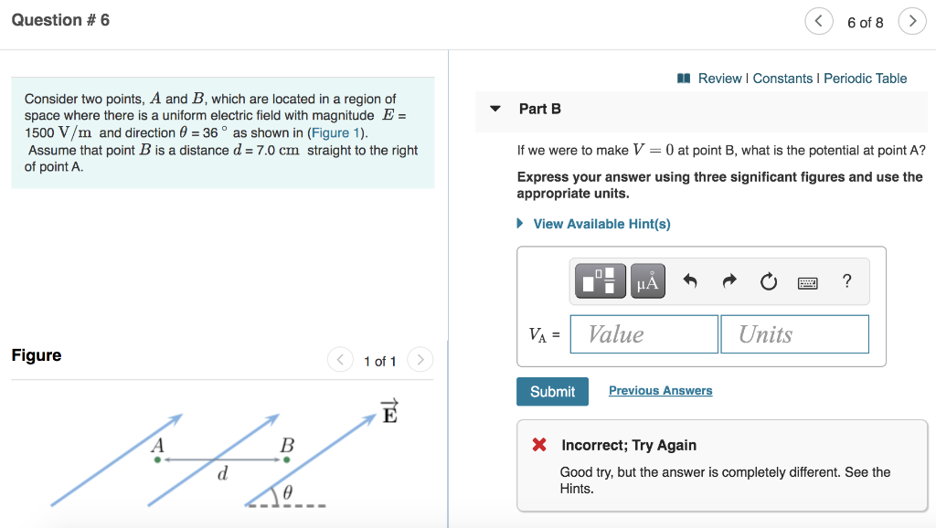 Solved Question # 6 6 of 8 > II Review | Constants Periodic | Chegg.com