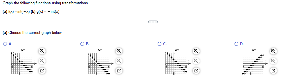 Solved Graph the following functions using transformations. | Chegg.com