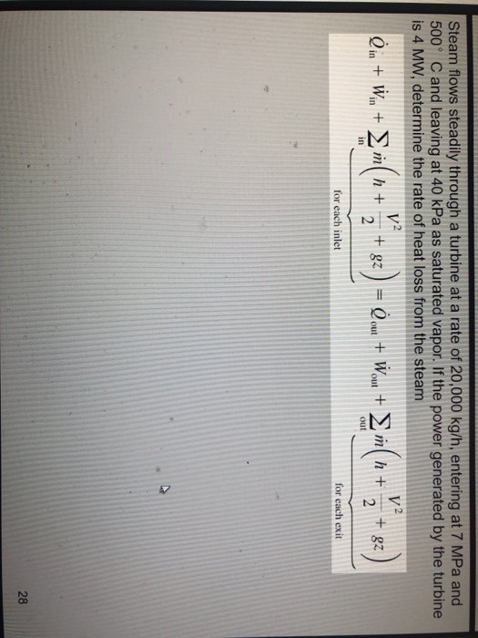 Solved Steam flows steadily through a turbine at a rate of | Chegg.com