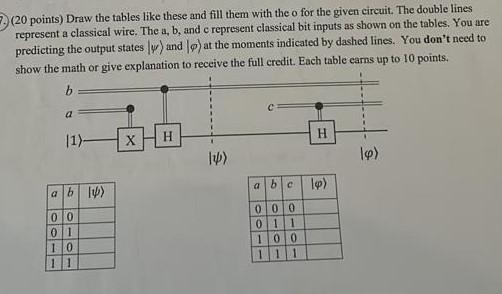 Solved (20 points) Draw the tables like these and fill them | Chegg.com