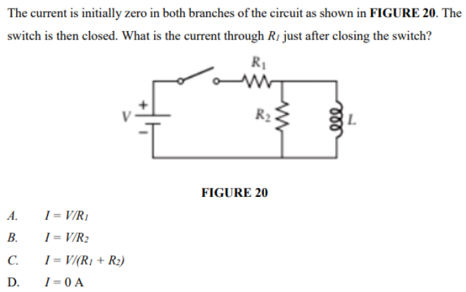 Solved The current is initially zero in both branches of the | Chegg.com