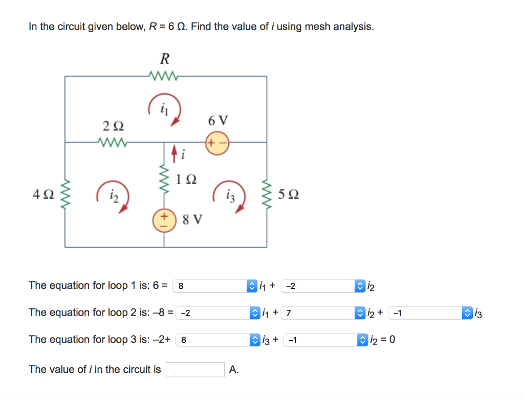 Solved In the circuit given below, R-6 Ω. Find the value of | Chegg.com