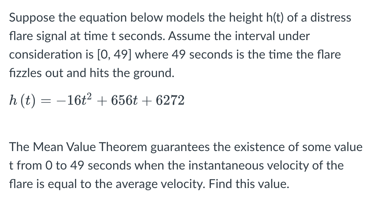 Solved Suppose the equation below models the height h(t) ﻿of | Chegg.com
