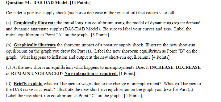 Solved Question #4: DAS-DAD Model [14 Points) Consider a | Chegg.com