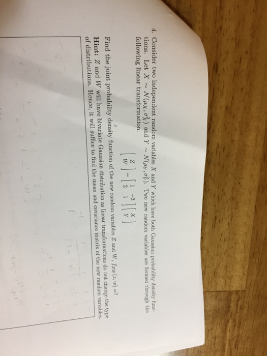 Solved 4. Consider two independent random variables X and Y | Chegg.com
