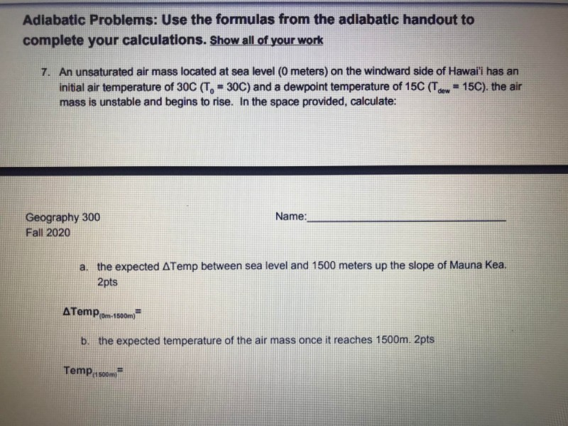 Adiabatic Problems: Use the formulas from the | Chegg.com