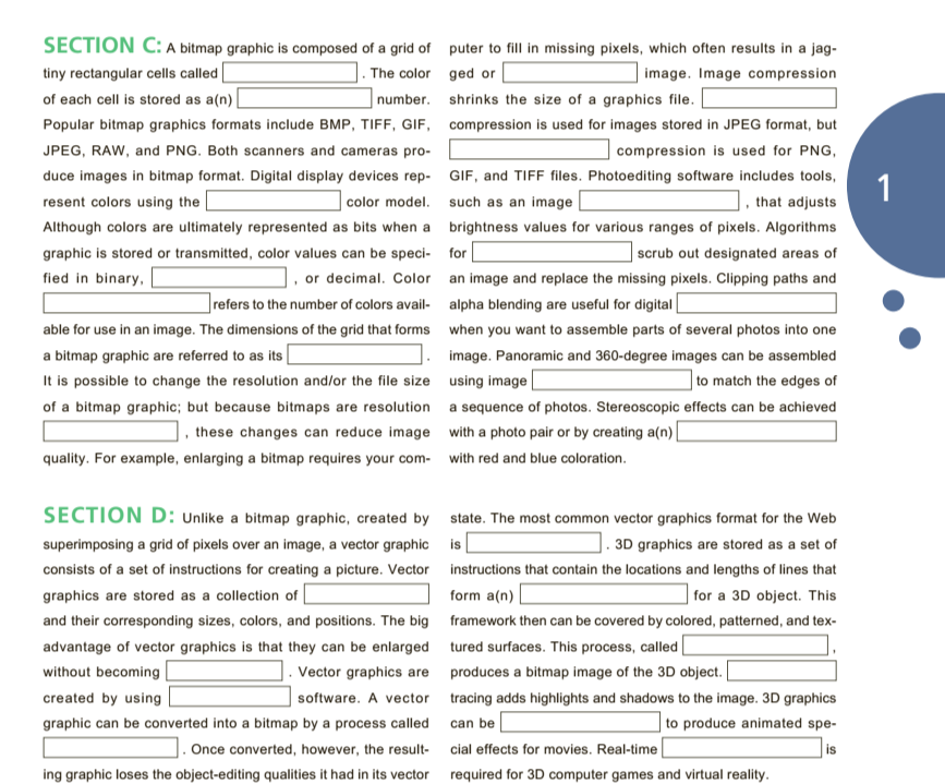 Solved SECTION C: A bitmap graphic is composed of a grid of | Chegg.com