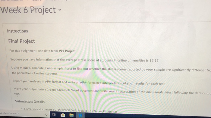 Solved Week 6 Project Instructions Final Project For this | Chegg.com