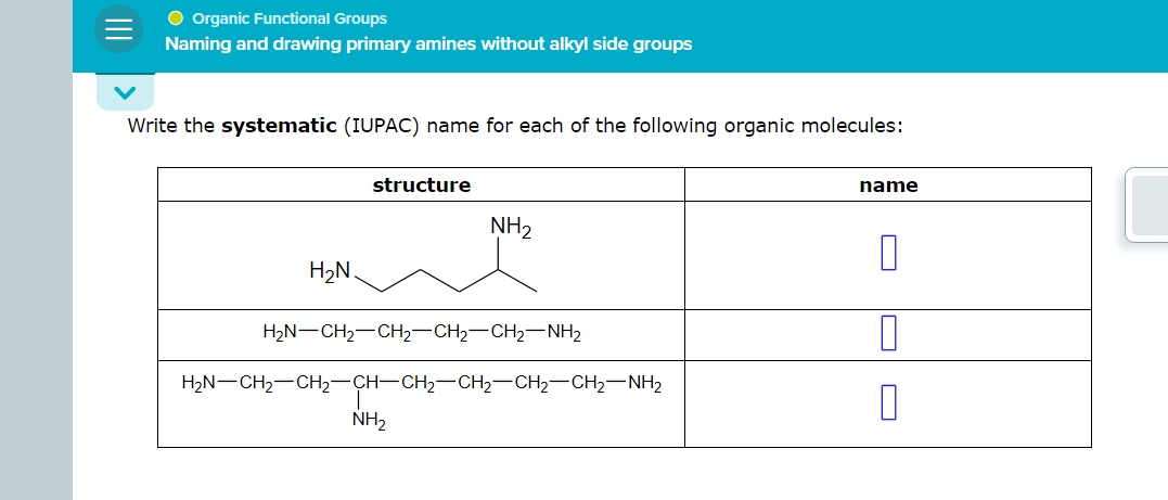 Solved Organic Functional GroupsNaming and drawing primary | Chegg.com