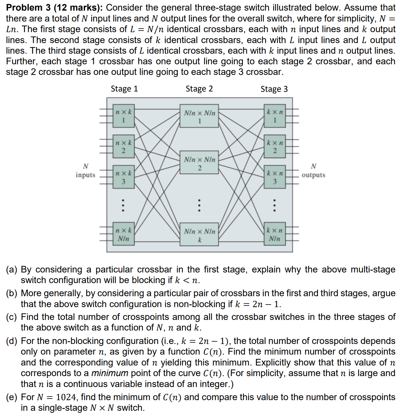 Solved Problem 3 (12 marks): Consider the general | Chegg.com