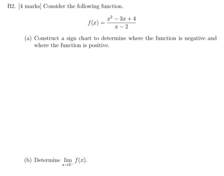 Solved B2. [4 marks] Consider the following function. | Chegg.com