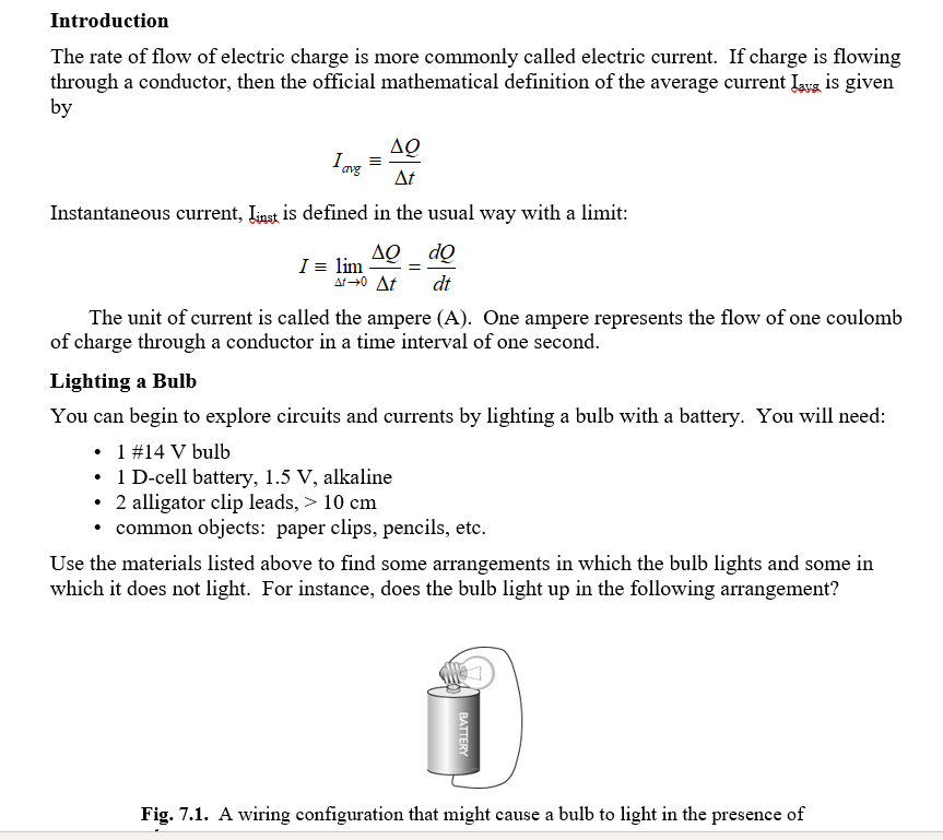 Solved Introduction The rate of flow of electric charge is | Chegg.com