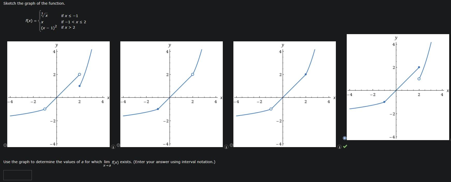 Solved Sketch the graph of the function. f(x)=⎩⎨⎧{33xx(x−1)2 | Chegg.com