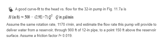 Solved A good curve-fit to the head vs. flow for the 32-in | Chegg.com