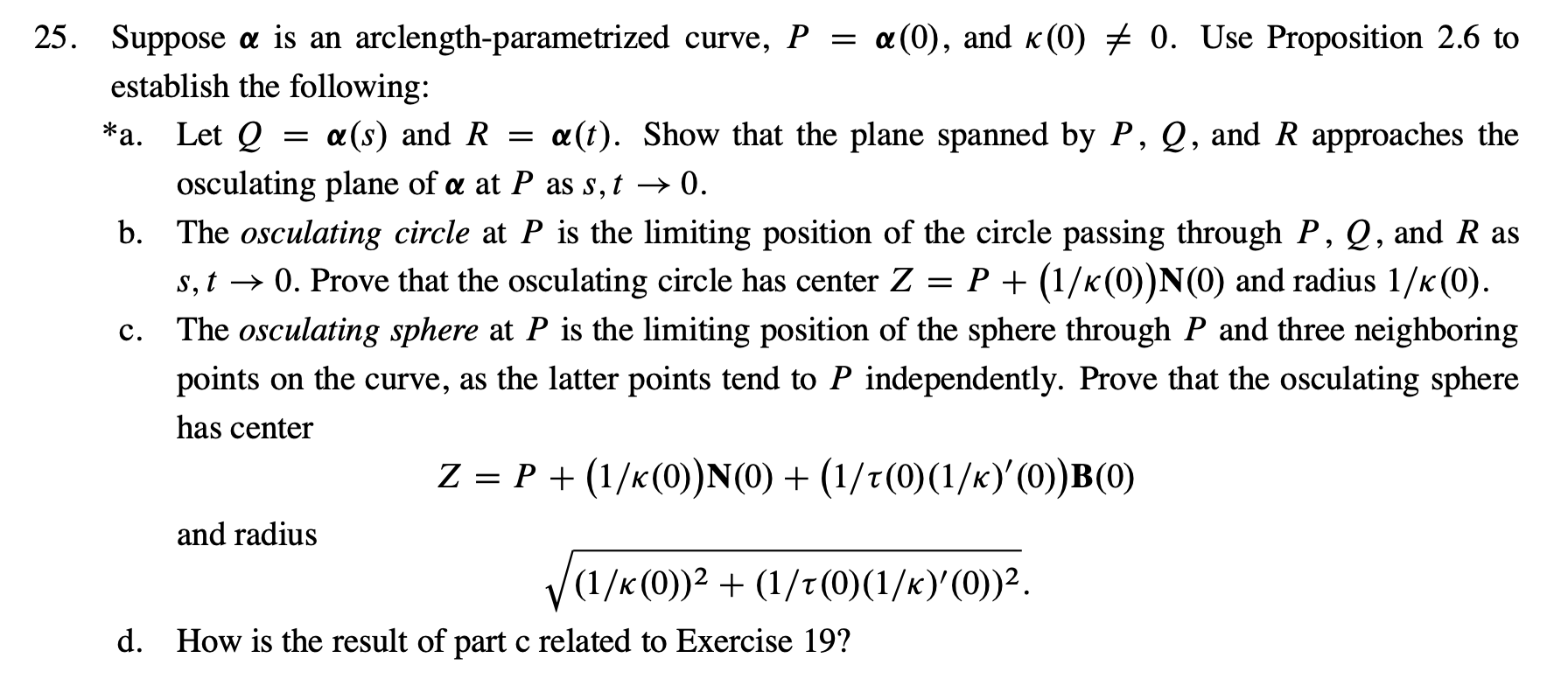 Solved 24. a. Let α be an arclength-parametrized plane | Chegg.com