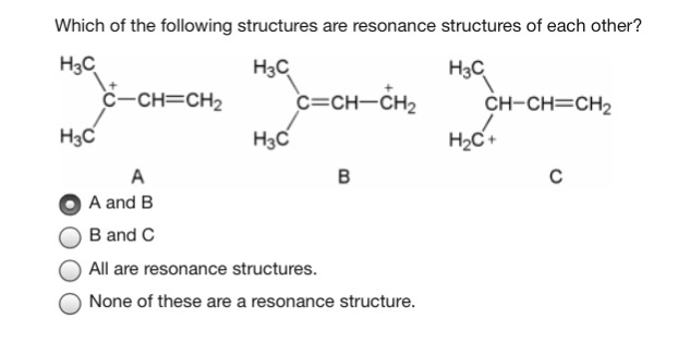 Solved Which of the following structures are resonance | Chegg.com