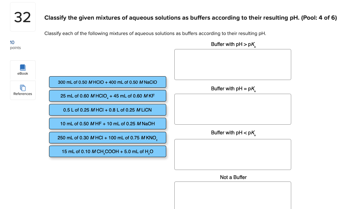 Solved Classify each of the following mixtures of aqueous | Chegg.com