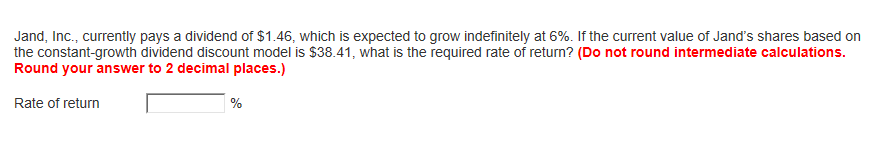 Solved Jand Inc Currently Pays A Dividend Of 146 Which