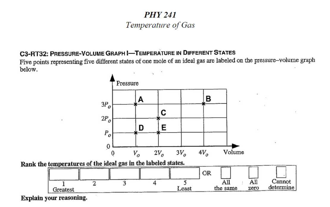Solved C3-RT32: Phessure-Volume Graph I-Temperature in | Chegg.com
