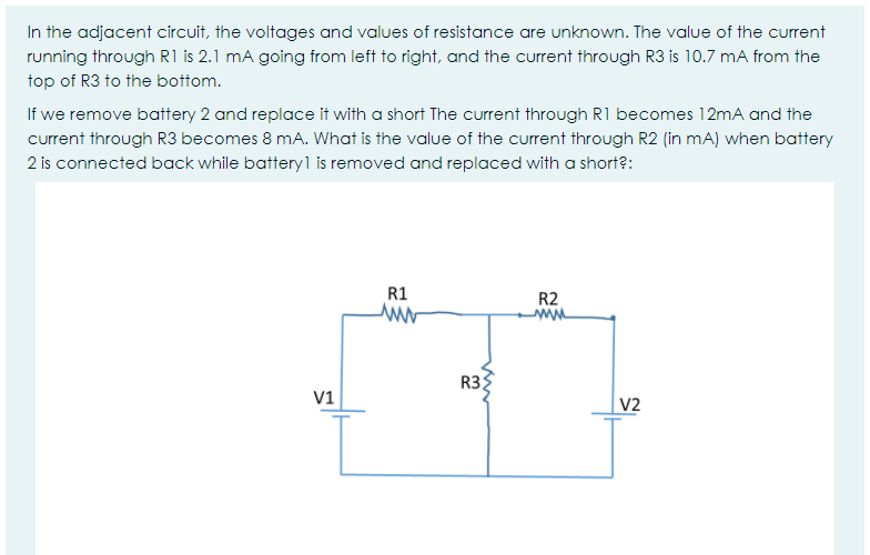Solved In the adjacent circuit, the voltages and values of | Chegg.com