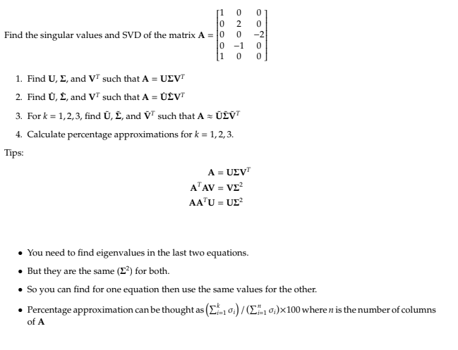 Solved Find the singular values and SVD of the matrix | Chegg.com