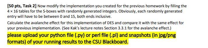 Solved [50 pts, Task 1] Write a Perl or Python script that | Chegg.com
