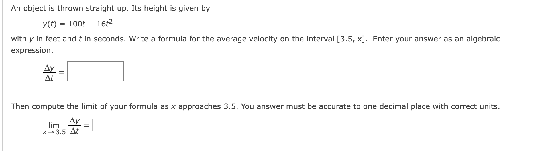 Solved An object is thrown straight up. Its height is given | Chegg.com