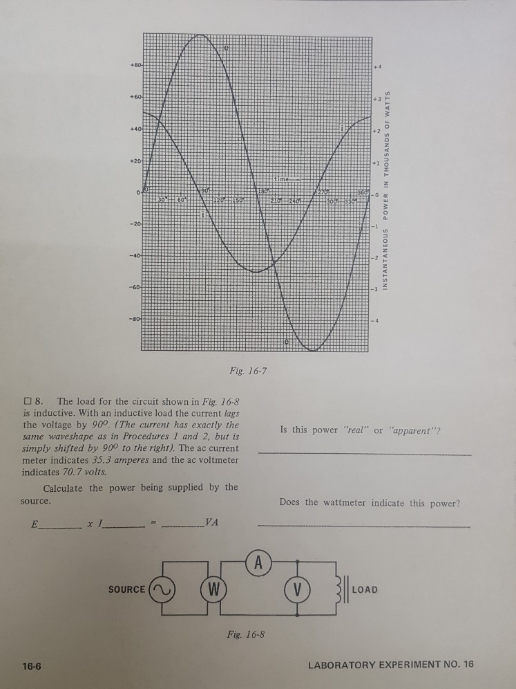 Solved Fig. 16-7 8. The load for the circuit shown in Fig. | Chegg.com