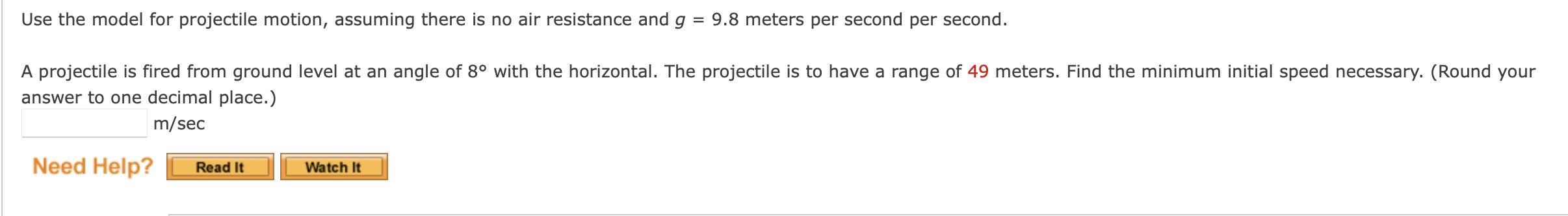 Solved Use the model for projectile motion, assuming there | Chegg.com