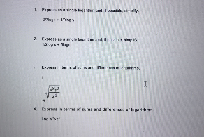 Solved Express as a single logarithm and, f possible, | Chegg.com