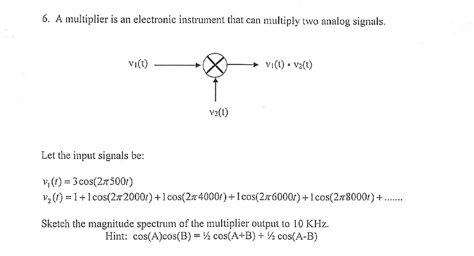 Solved 6. A multiplier is an electronic instrument that can | Chegg.com