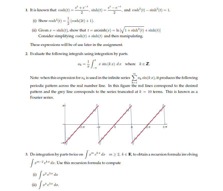 Solved 1. It is known that cosh(t , and cosh2(t)-sinh2(t) = | Chegg.com