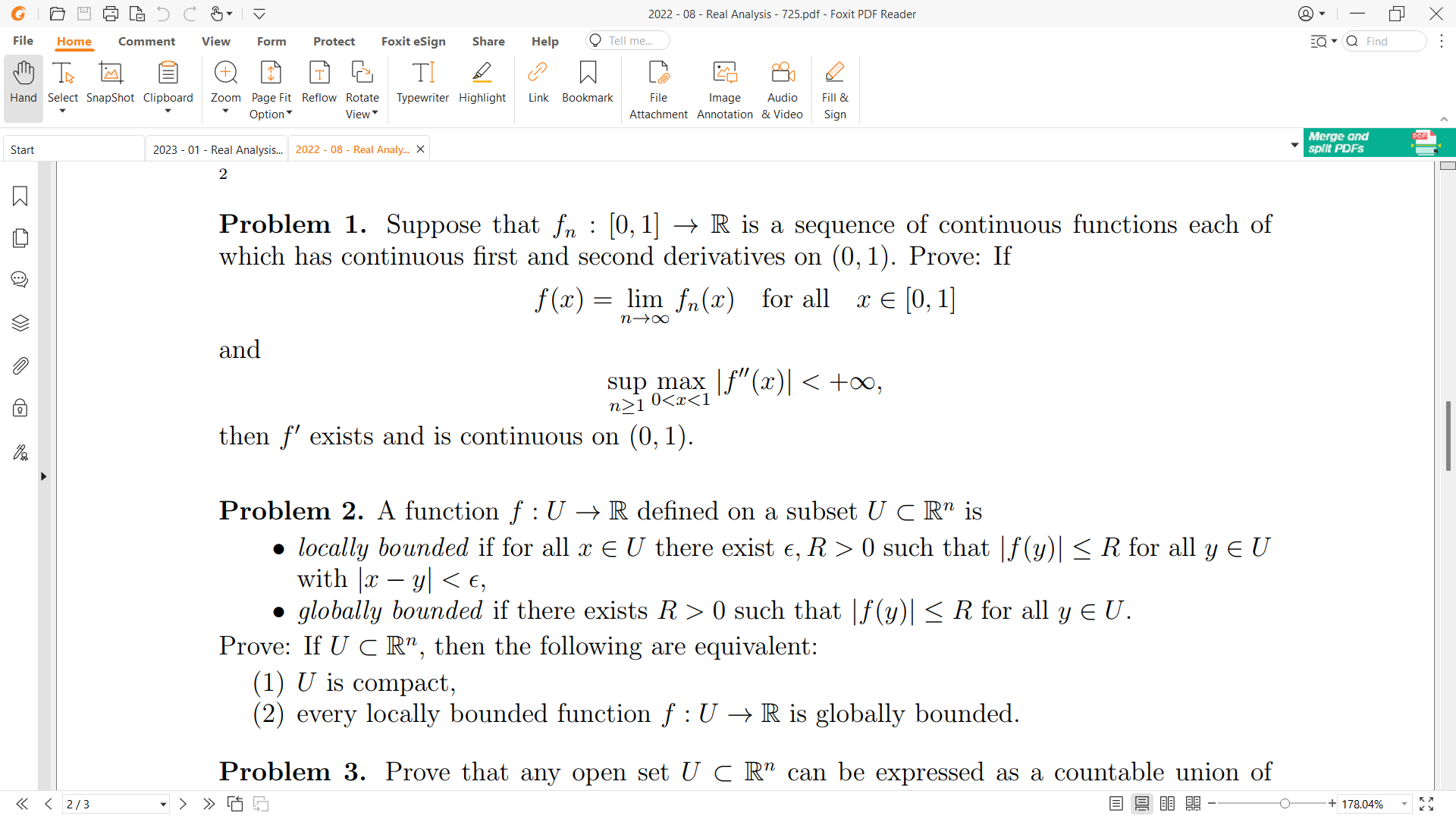 Solved \r\n8 2022 - 08 - Real Analysis - 725.pdf - Foxit PDF | Chegg.com