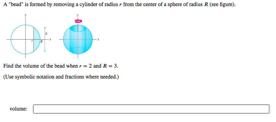 Solved A "bead" is formed by removing a cylinder of radius | Chegg.com
