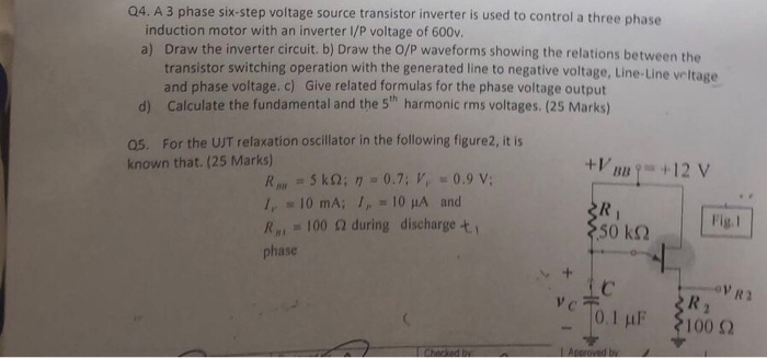Solved Q4. A 3 phase six-step voltage source transistor | Chegg.com