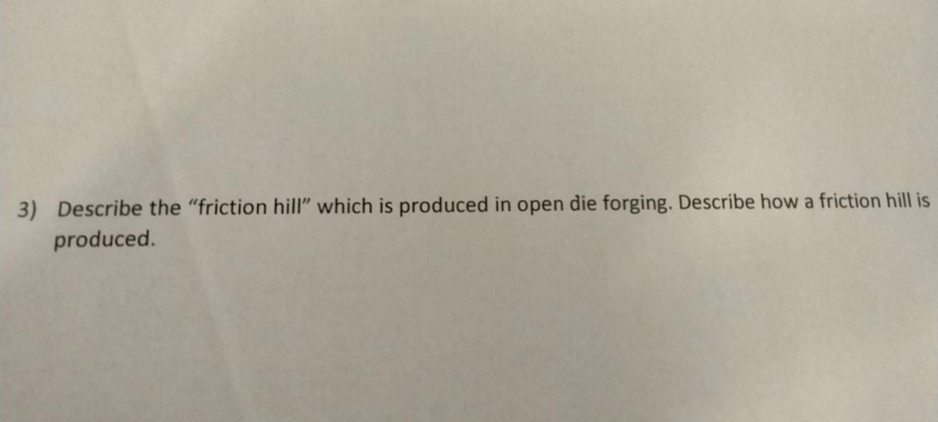 Solved 3) Describe the "friction hill" which is produced in | Chegg.com