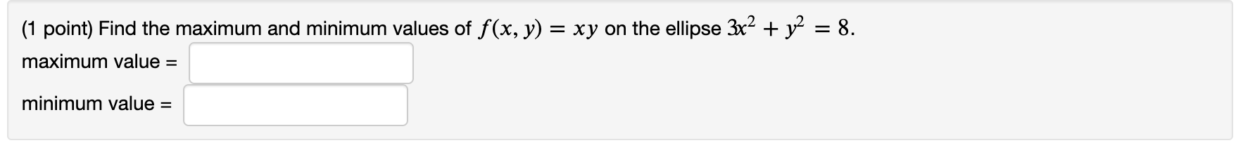 Solved Find the maximum and minimum values of f(x,y)=xy on | Chegg.com